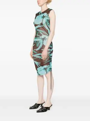 LOUISA BALLOU Heatwave Floral-print Dress - Brown
