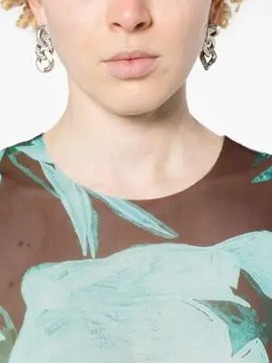 LOUISA BALLOU Heatwave Floral-print Dress - Brown
