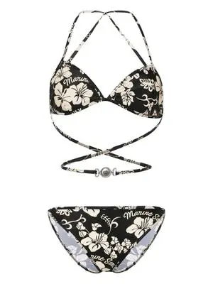 MARINE SERRE Floral-print Bikini