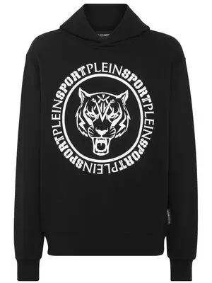 PLEIN SPORT Carbon Tiger Cotton-blend Hoodie - Black