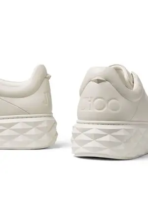 JIMMY CHOO Diamond Maxi Leather Sneakers - Neutrals