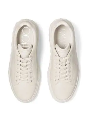JIMMY CHOO Diamond Maxi Leather Sneakers - Neutrals