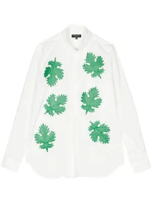Comme Des Garçons Leaves-appliqué Button-up Shirt