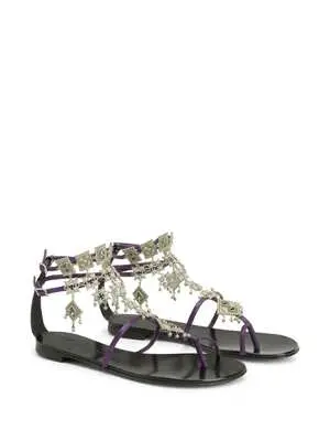 GIUSEPPE ZANOTTI Amira Embellished Sandals - Purple