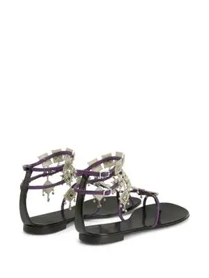 GIUSEPPE ZANOTTI Amira Embellished Sandals - Purple
