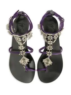 GIUSEPPE ZANOTTI Amira Embellished Sandals - Purple