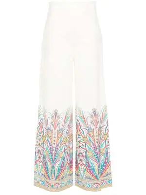 Etro Botanical-print Wide Leg Trousers