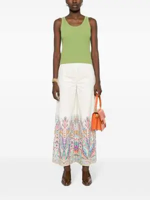 Etro Botanical-print Wide Leg Trousers