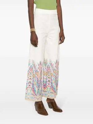 Etro Botanical-print Wide Leg Trousers
