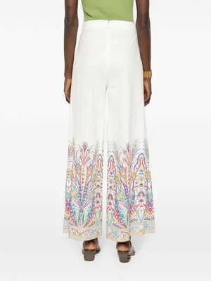 Etro Botanical-print Wide Leg Trousers