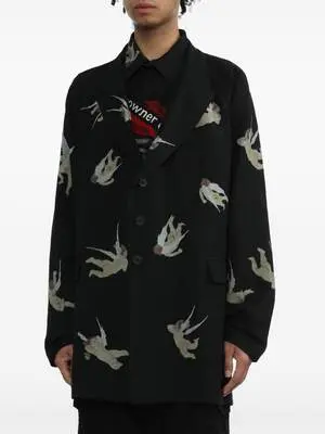 Yohji Yamamoto Angel-print Single-breasted Blazer