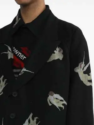 Yohji Yamamoto Angel-print Single-breasted Blazer
