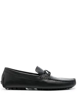 Fendi Logo-print Leather Loafers