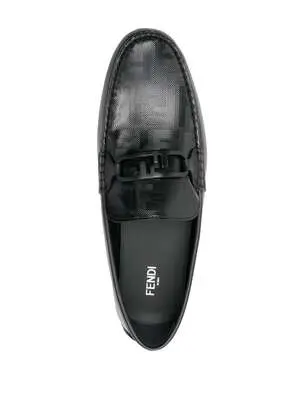 Fendi Logo-print Leather Loafers