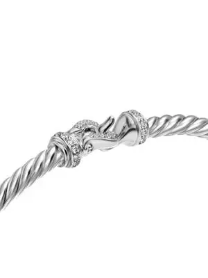 David Yurman Sterling Classic Cable Diamond Buckle Bracelet