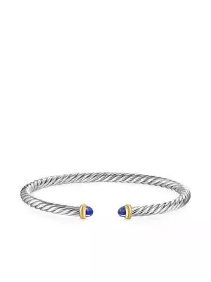 David Yurman 14kt Yellow Gold And Sterling Lapis Lazuli Cable Bracelet