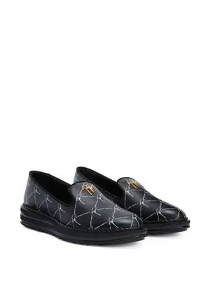 GIUSEPPE ZANOTTI Logo-lettering Loafers - Black