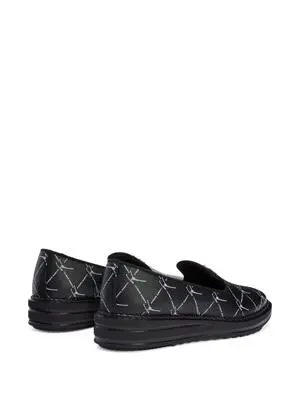 GIUSEPPE ZANOTTI Logo-lettering Loafers - Black