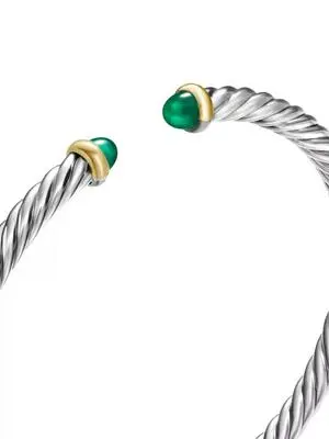 David Yurman 14kt Yellow Gold And Sterling Cable Flex Bracelet