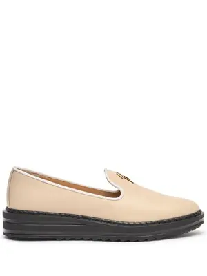 GIUSEPPE ZANOTTI Logo-lettering Loafers - Neutrals