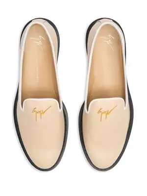 GIUSEPPE ZANOTTI Logo-lettering Loafers - Neutrals