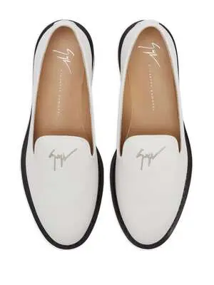GIUSEPPE ZANOTTI Logo-lettering Loafers - White