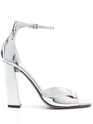 Paris Texas 105mm Patent-leather Sandals - Silver