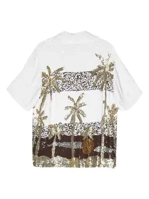 P.a.r.o.s.h Palm Tree Sequin-embellished Shirt