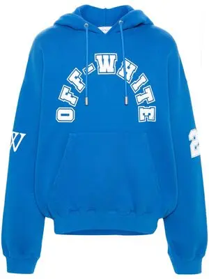 Off-White Football Logo-print Hoodie - Blue