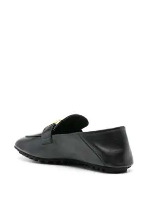 Fendi Baguette Leather Loafers - Black