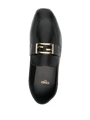 Fendi Baguette Leather Loafers - Black