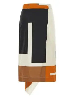 Fendi Ff Puzzle-print Midi Skirt - Neutrals