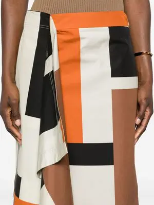 Fendi Ff Puzzle-print Midi Skirt - Neutrals