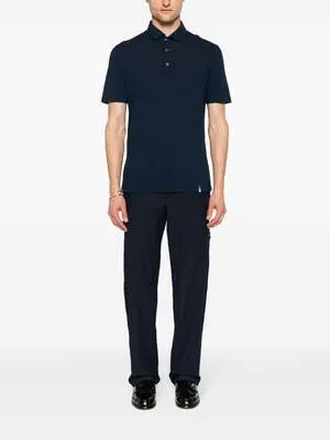 DRUMOHR Jersey Cotton Polo Shirt - Blue