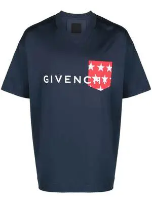 Givenchy Logo-print Cotton T-shirt - Blue