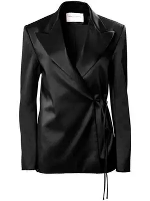 Carolina Herrera Satin Wrap Blazer