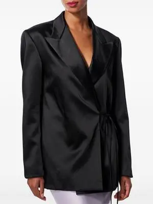 Carolina Herrera Satin Wrap Blazer