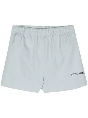 Fendi Elasticated-waistband Shorts - Blue