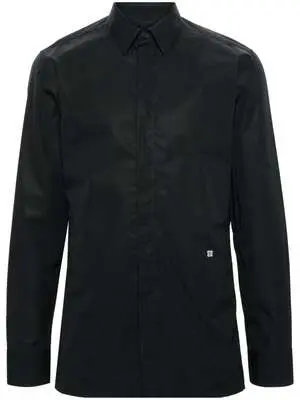 Givenchy Logo-embroidered Cotton Shirt - Black