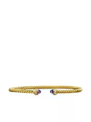 David Yurman 18kt Yellow Cablespira Diamond Bracelet - Gold