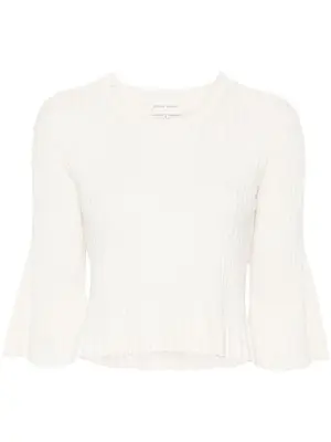 Loulou De Saison Ammi Ribbed Knit Top - Neutrals