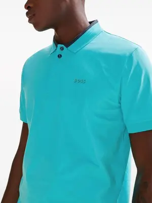 BOSS Logo-emed Polo Shirt - Blue
