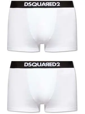 Dsquared2 Logo-waistband Stretch-cotton Boxers - White