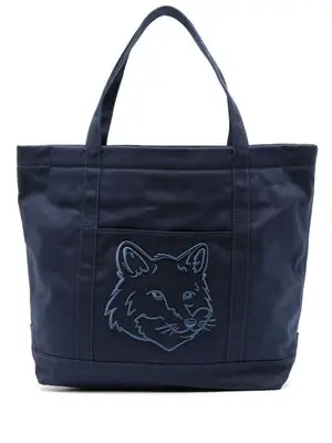 Maison Kitsuné Large Fox Head Cotton Tote