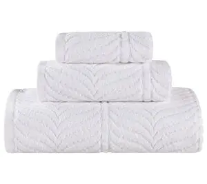 SUPERIOR Chevron Zero Twist Cotton 3-pc Jacquar Towel Set