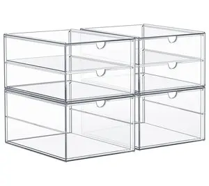 SORBUS 6-drawer Clear Stackable Makeup Organize R - One-color