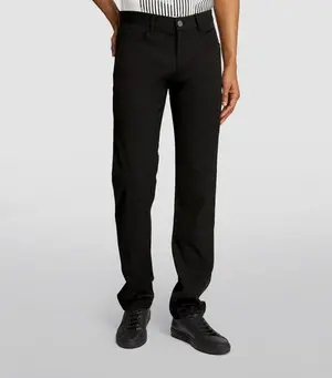 Giorgio Armani Stretch-cotton Chinos - Black