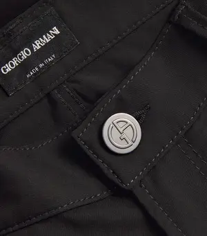 Giorgio Armani Stretch-cotton Chinos - Black