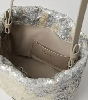 Brunello Cucinelli Magnolia-embroidered Bucket Bag