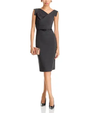 Black Halo Jackie Sheath Dress - Charcoal